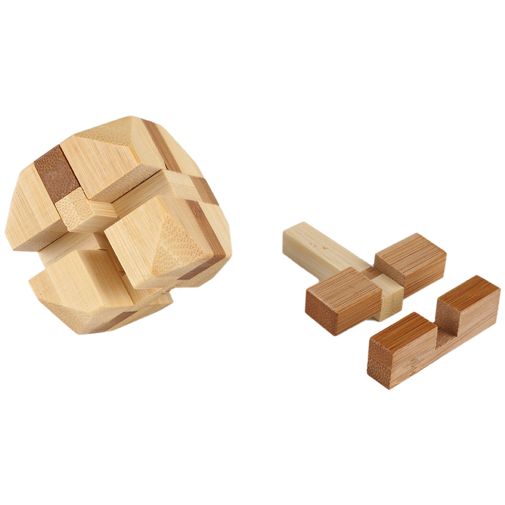 Classical Intellectual Bamboo Puzzle Kong Ming Luban Lock Brain Teaser